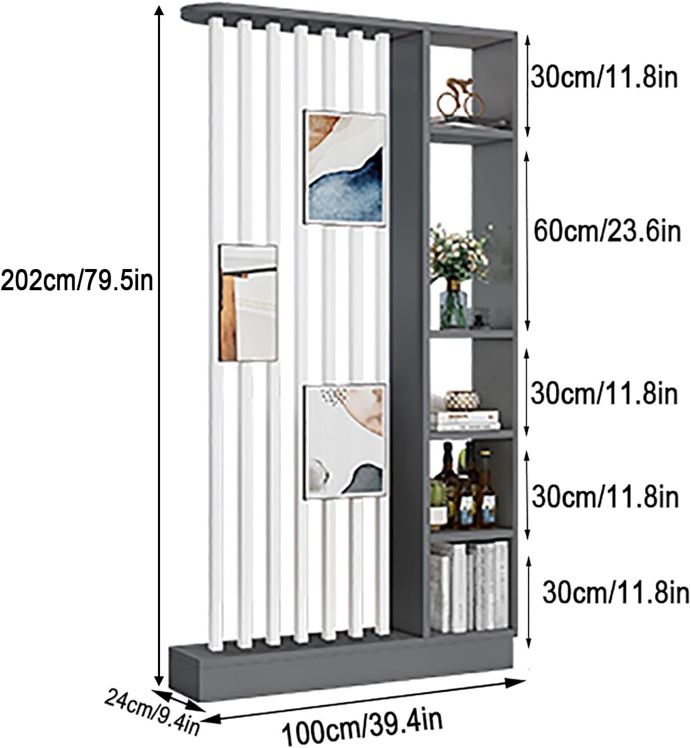 Floor to Ceiling Room Dividers - Modern Metal & Wood Screens