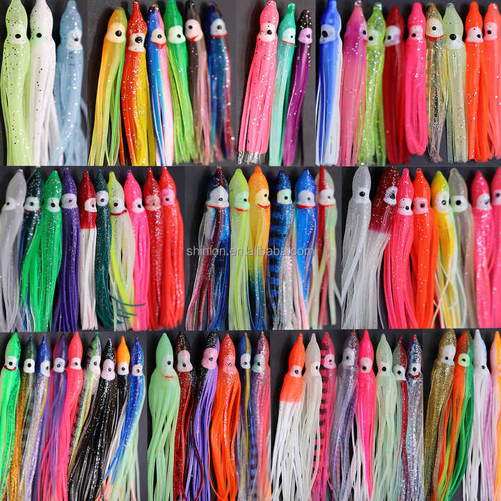 Soft Plastic Octopus Hoochie Squid Skirts Fishing Lures Trolling Soft ...