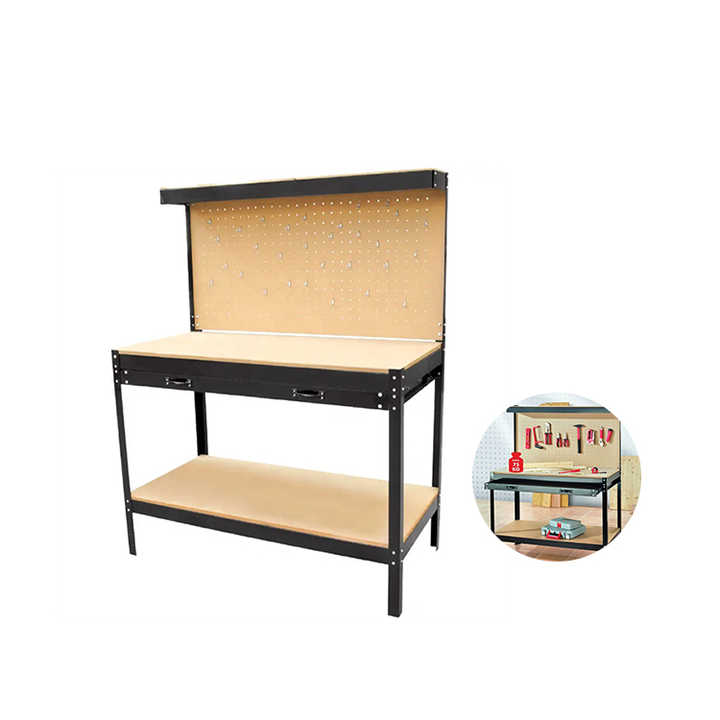 Modern Industrial Garage Metal Workbench Large Capacity Worktable Tool ...