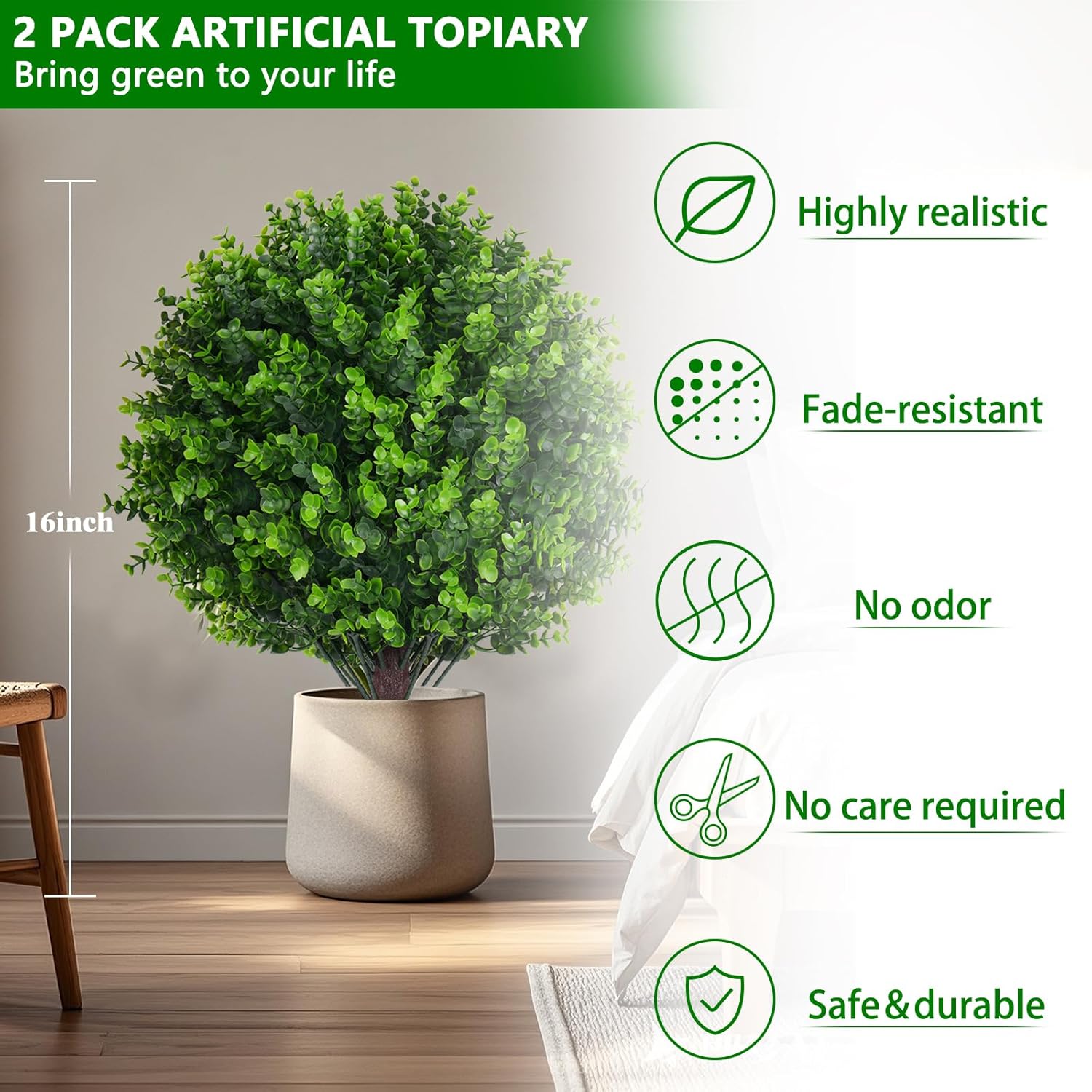 Enhance Your Front Porch with Artificial Topiary for Indoor & Outdoor