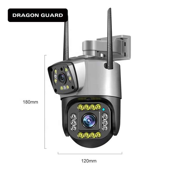 DRAGON GUARD HSC036 Dual Lens 2MP/4MP Security Motion Detection Pan ...