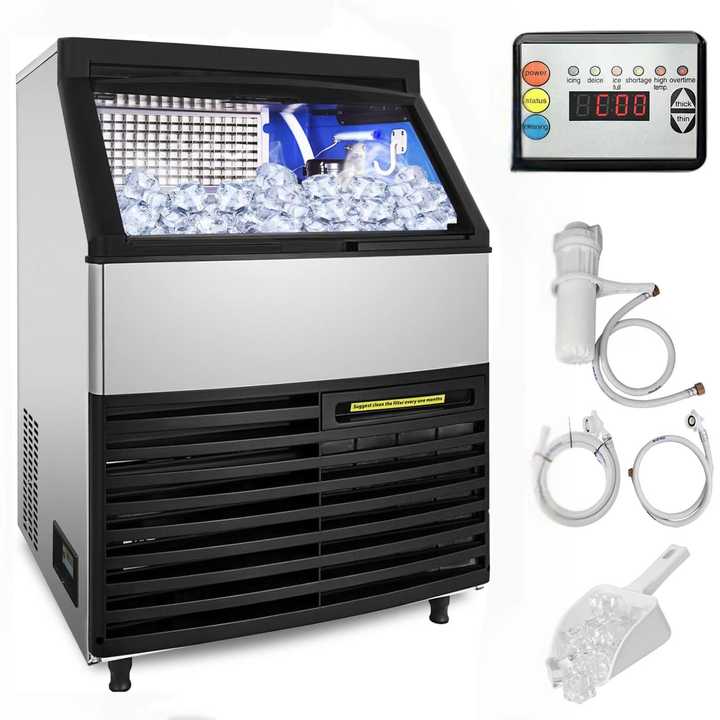 WeWork Commercial Ice Maker Machine 200kg/24H Cube Ice Output Electric ...