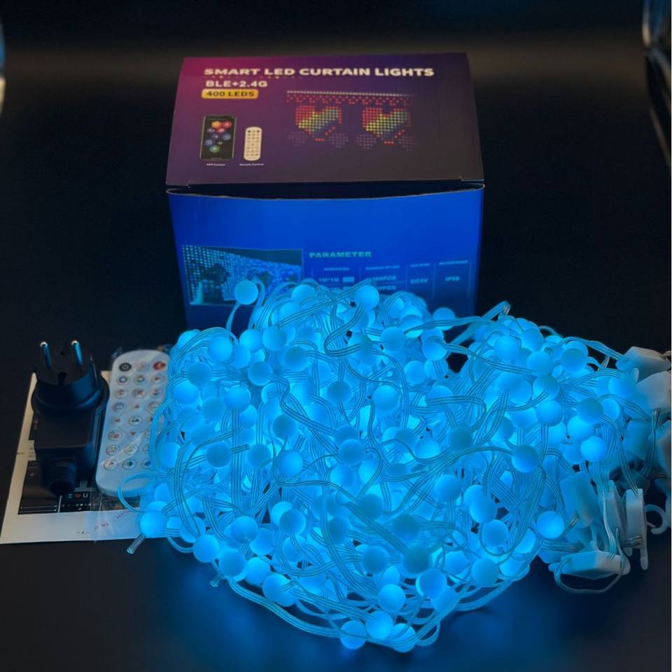 Curtain Lights Magic RGB Smart Phone App Remote Control IP67 Rated LED ...