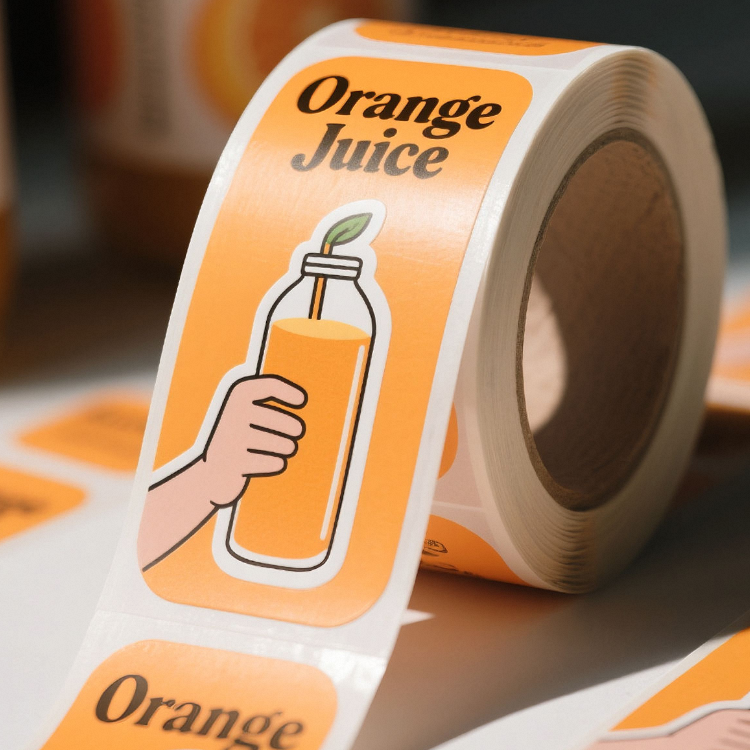 Custom Design Juice Bottle Label Sticker Reflective Vinyl Roll