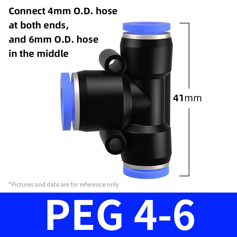 Blue Plastic ZCKM PEG Series Pneumatic Quick Connector Push Fittings ...