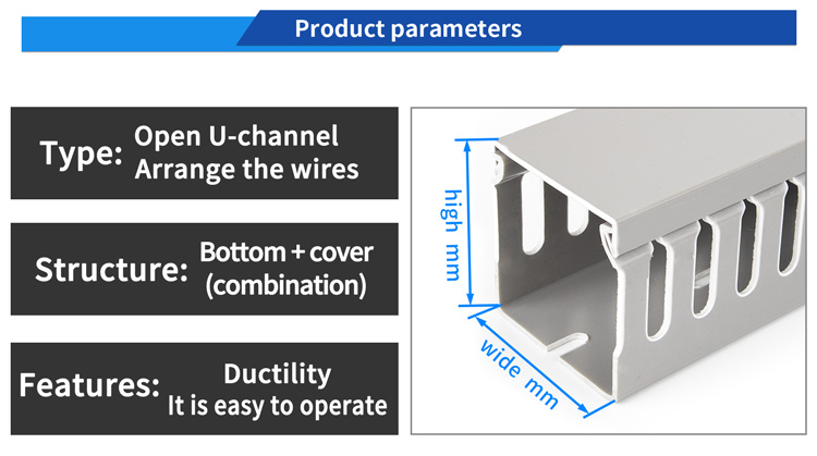 Factory direct supply PVC slotted cable trough gray blue (wiring pipe ...