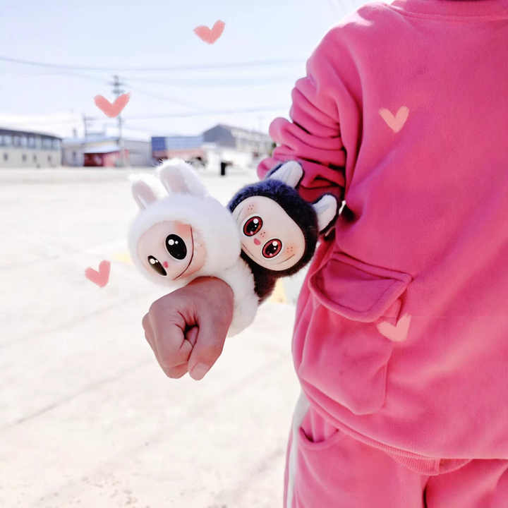 LABUBU Plush Clap Ring Bracelet - Kawaii Stress Relief