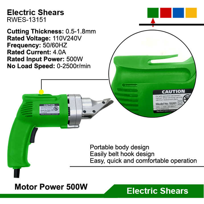 Professional Tools Corded Electric Power Shear Sheet Metal Cutting ...