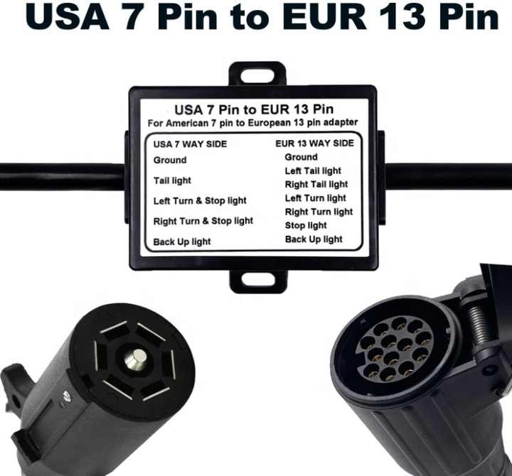 Trailer Light Converter US Vehicle with 7Way Blade Trailer Connector to ...