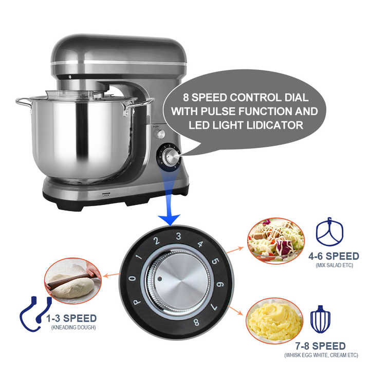11L Food Mixer - 2000w Electric Stand Mixer with Stainless Steel Bowl