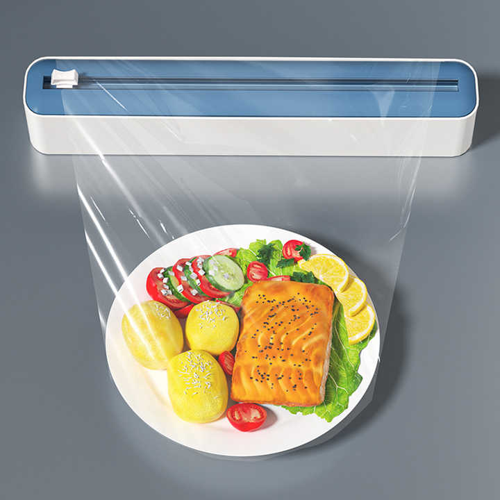 Cling Film Dispenser with Cutter Plastic Wrap Cutter Plastic Kitchen ...