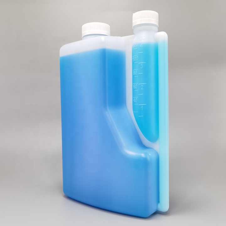 2 Liter Natural HDPE Dual Chamber Dispenser Bottle with 4 oz Dosage ...