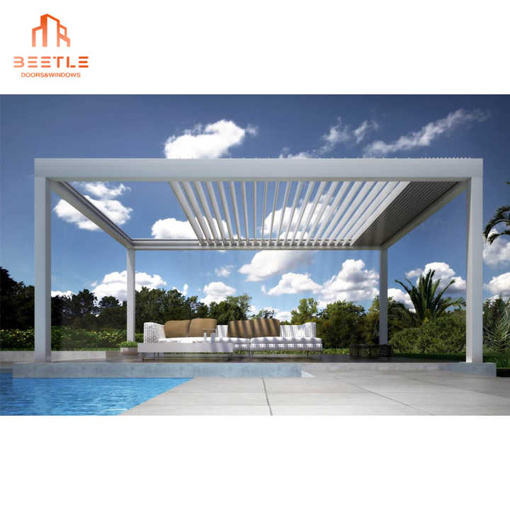 360 Degree Rotatable Aluminum Pergola Retractable Louvered Roof for ...