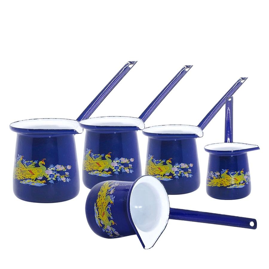 For Turkey Metal Coffee Cup Set Coffee Pot Cezve with Peacock Floral ...