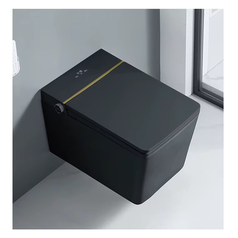 Modern Square Wall Hung Bathroom Smart Toilet Bidet Remote Control ...