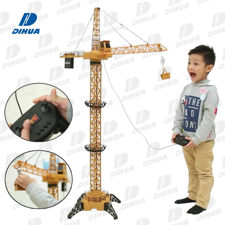 4 Channel Tower Crane Toy for Kids - 36.25 Inch High Lift Model