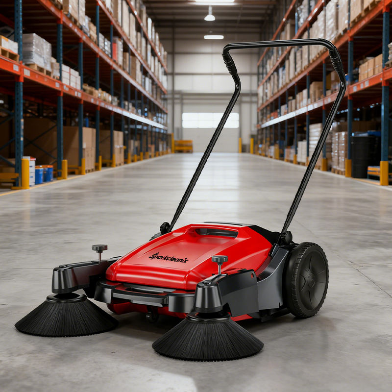 Hand Push Industrial Floor Sweeper Walk Behind Street Sweeping Machine ...