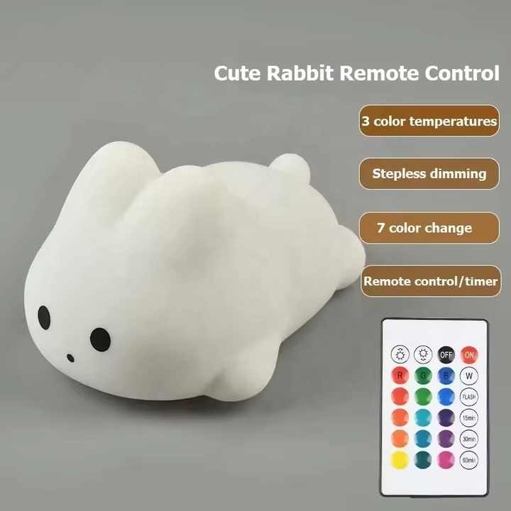 New Desk Lamp animal style Pat Lamp Rabbit Silicone Light Decompression ...
