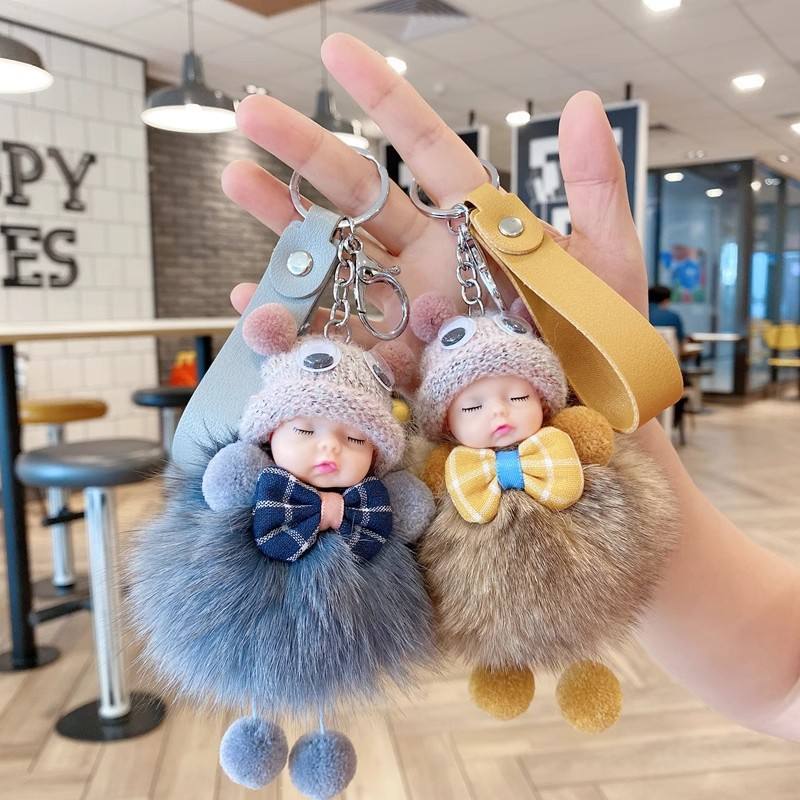 2026 Baby Doll Toy Anime Design Soft Light Plush Keychain with Fluffy ...