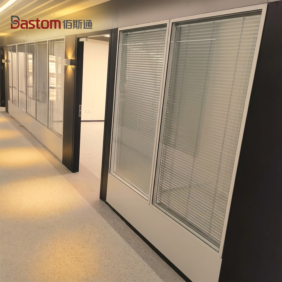 108mm Aluminum Frame Partition, Panoramic Minimalist Double Glass ...