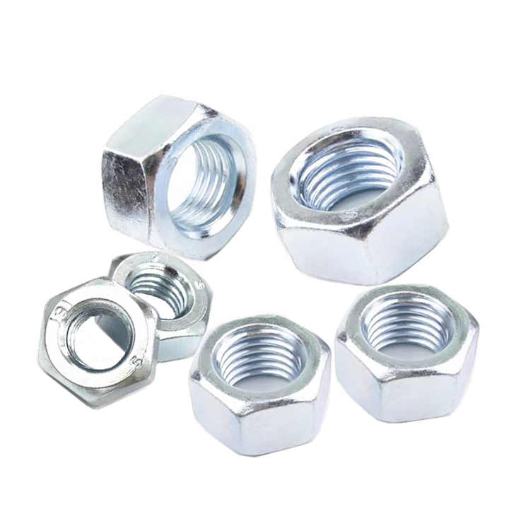 DIN934 JIS Iron Carbon Steel Blue White Zinc Plated Colorful Galvanized ...