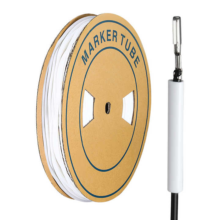 white OMT 2.5mm wire marker tube white identifying printer sleeve label ...