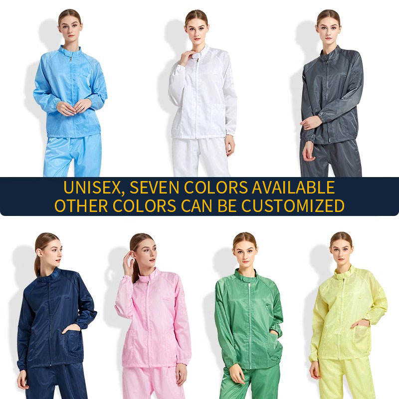 Food Factory Cleanroom Workwear: Unisex Stand Collar Two-Piece Dust ...