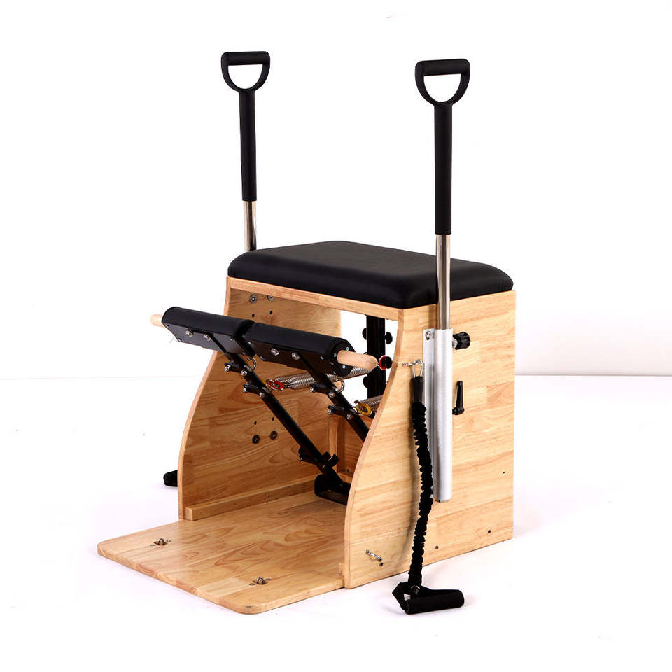 Multi purpose Oak Pilates Pro Step Chair Ergonomic Pilates Reformer ...
