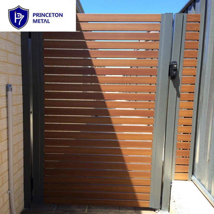 Aluminum Modern Slat Style Swing Main Gates - Durable & Eco-friendly