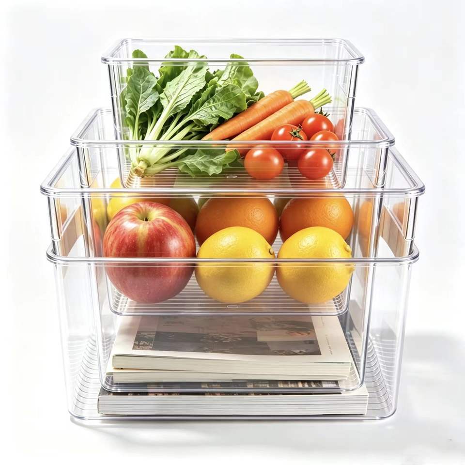 Books Snacks Toys Clothes Cosmetics Organizer Clear Storage Box Set ...