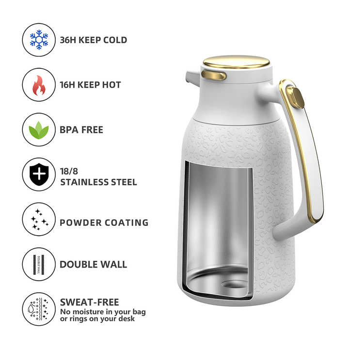 68oz Stocked Coffee Pot Carafe Thermal Stainless Steel Insulation Kettle Jug Vacuum Tea Flasks ...