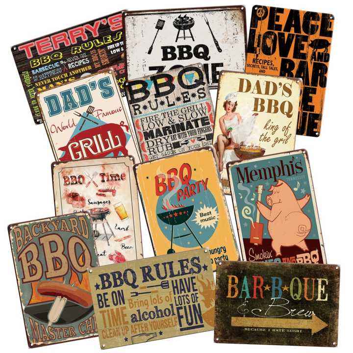Shop Our Barbecue Tin Dinner Plates - Retro Art Decor