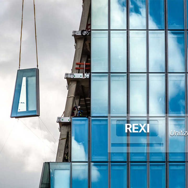 Tripple Glazed Aluminium Semi Unitized Fireproof Glass Frameless ...