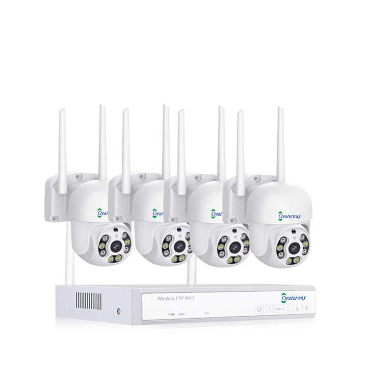 P2P CCTV NVR Kit 5MP WiFi PTZ Dome Security Camera System Two-Way Audio ...