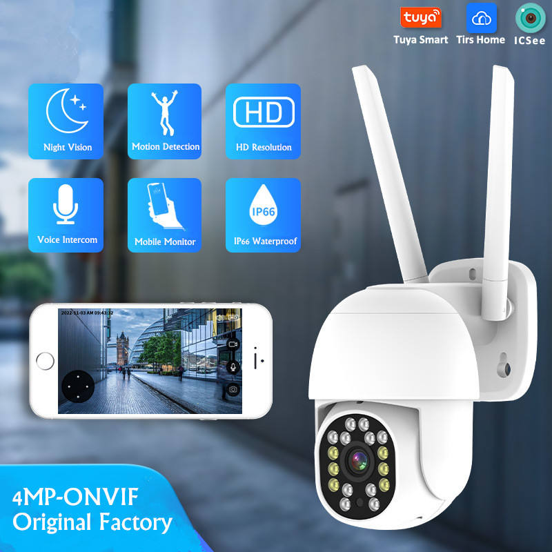 Full Color Night Vision WiFi Camera Home Security 4MP CCTV Cameras for ...