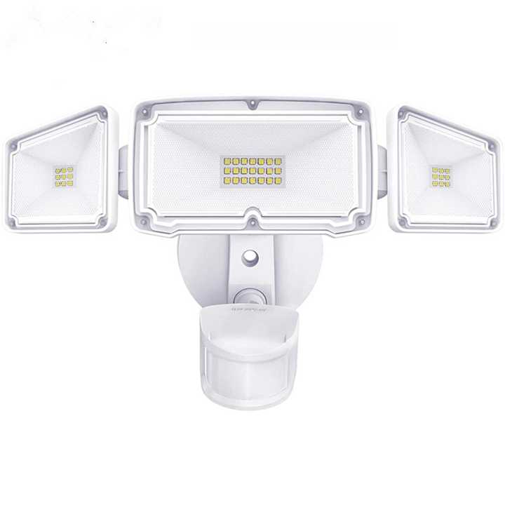 20w Garden 3 Head Led Security Lights Motion Sensor Outdoor Adjustable ...