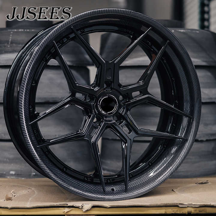 JJSEES Forged Carbon Fiber Car Wheels Aluminum Wheel Rims 5x114.3/5x130 ...