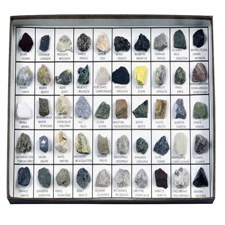 Rock Samples. 24 Pcs/set Mineral Identification Kit for Studying ...
