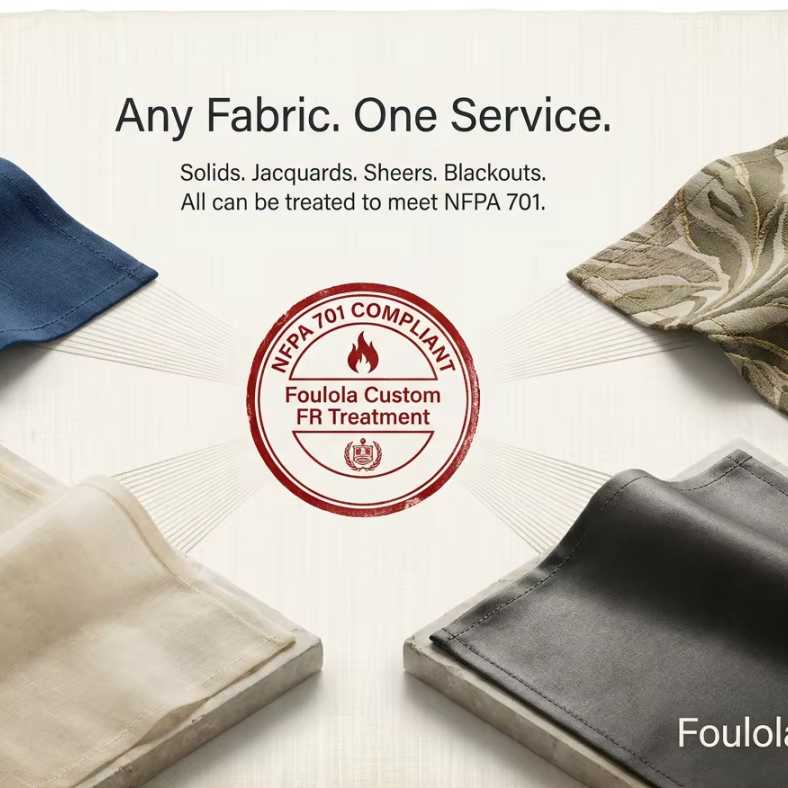 Custom NFPA 701 FR Treatment Service Any Fabric 1 Roll MOQ | Foulola ...