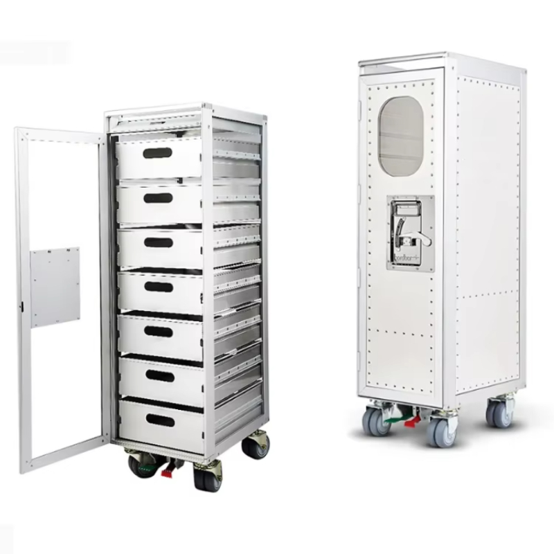 Aluminum Multifunction Galley Container Trolley Cart Shopping Storage ...