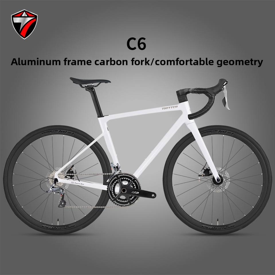 TWT C6 Aluminum Road Bike 16-Speed Carbon-Fiber Fork Internal Cable ...