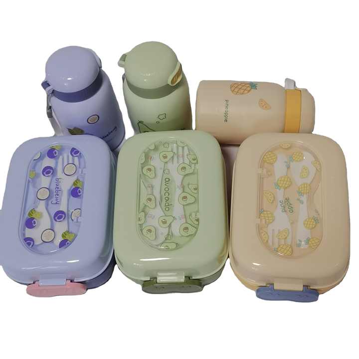 2024 New Design Cute Cartoon Fruit Design Children square Lunch Box ...