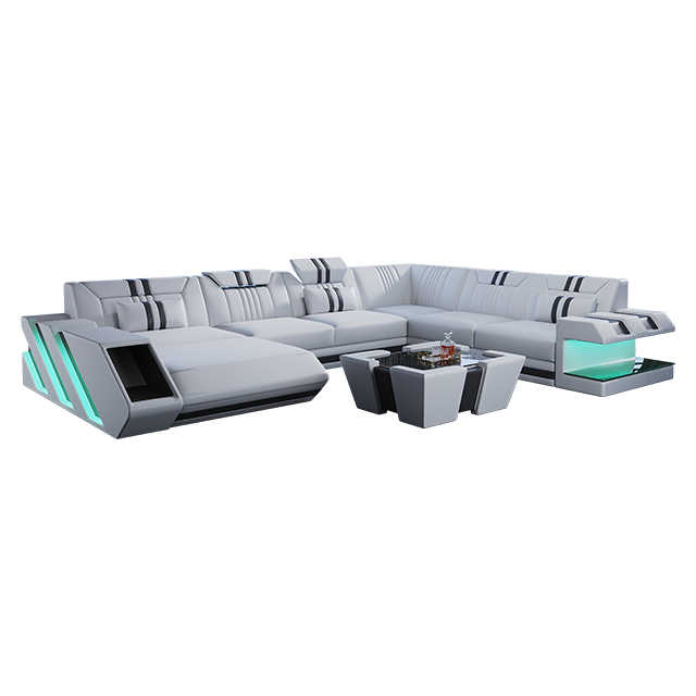 Modern Sectional Futuristic LED Sofa Set for Luxury Living