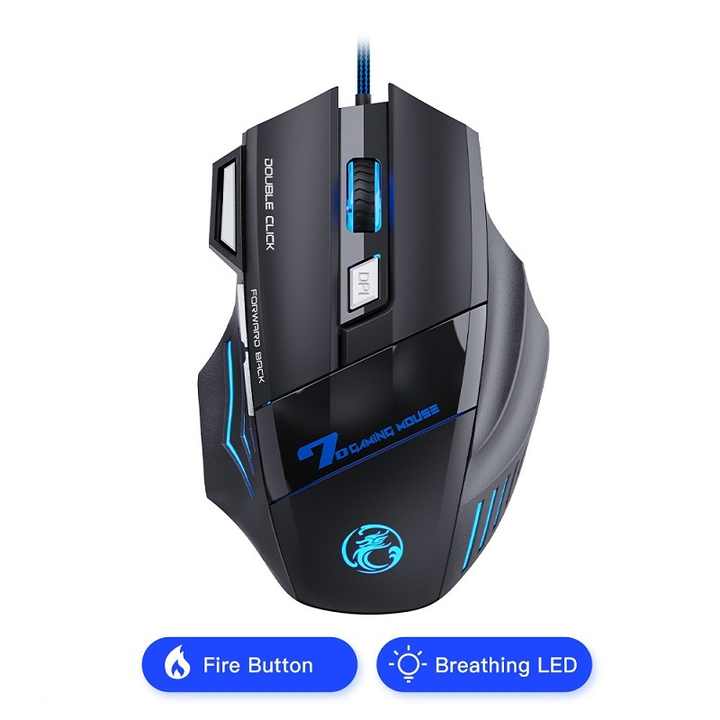 IMICE X7 Wired Gaming Mouse Dazzle RGB 7 Keys Eat Chicken Esports USB ...