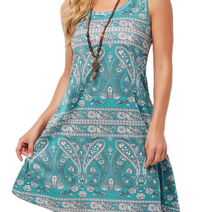 2023 Summer & Autumn Tank Top with Tribal Print & Wide Strap