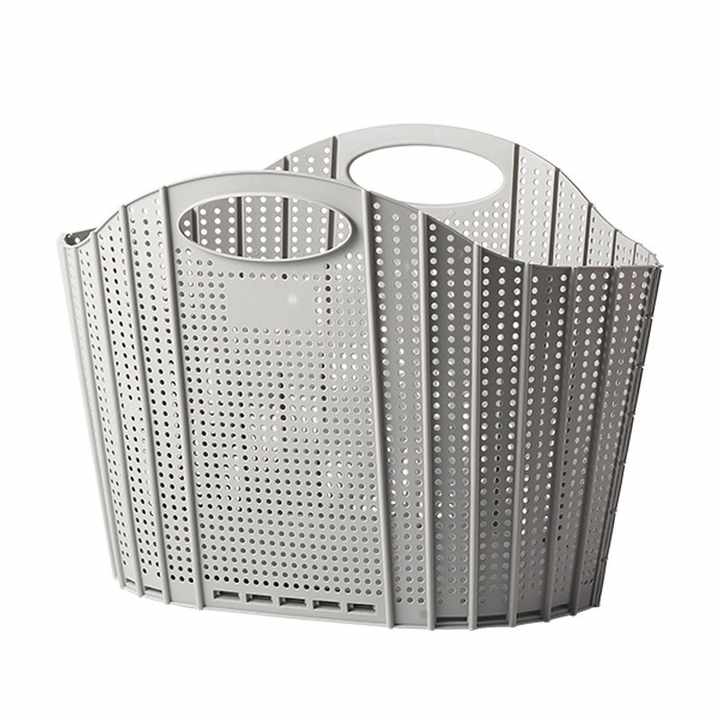 Large Plastic Laundry Baskets with Handles Foldable Collapsible Plastic ...