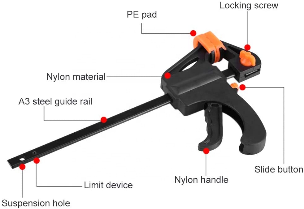 Woodworking F-shaped clamp clip ratchet quick release fixed household ...