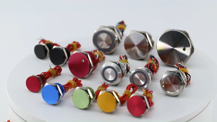 High End 19mm Mounting Size Concave Head Momentary Type ON/OFF IP68 ...