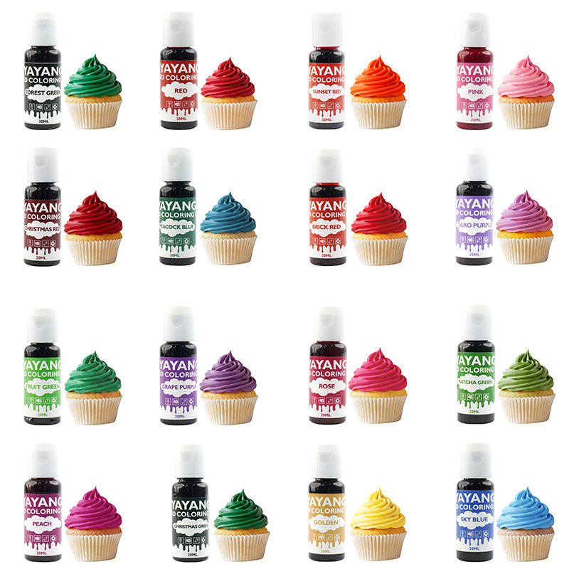 OEM Halal Food Coloring Gel 27 Colors Bulk Liquid 20ml Bottle Bakery ...
