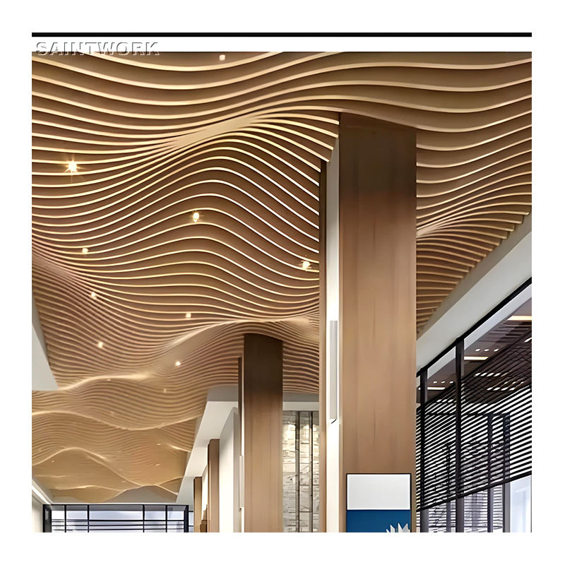 Modern 3D Wavy Aluminum Ceiling Panels for Hotels & Halls - Fireproof ...